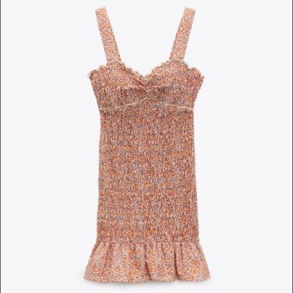 Zara | Dresses | Nwt Zara Printed Elasticized Dress Multicolored | Poshmark